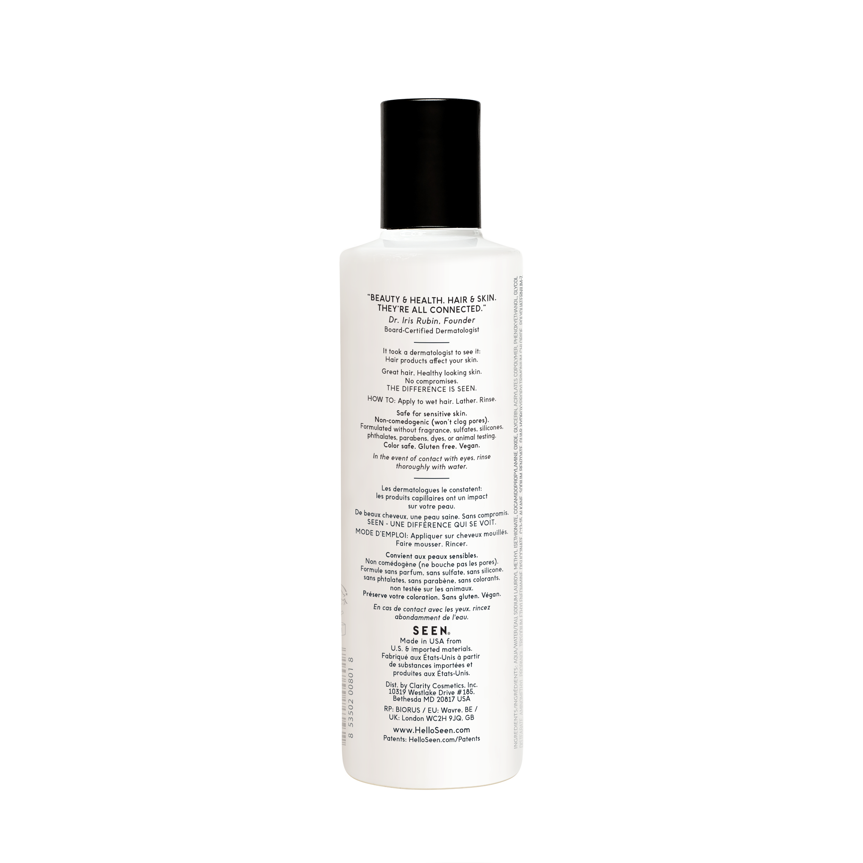 SEEN Fragrance Free Shampoo - Dermatologist Recommended & Designed